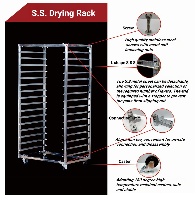 Stainless steel drying trolley HR-DT-02 - 珠海市金澳源科技有限公司 Zhuhai Hello ...